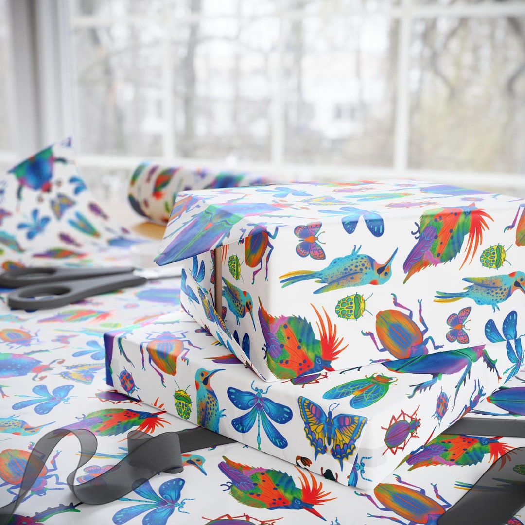 Birthday Gift for Boy Wrpping Paper Insect Spring Collection Bug ...