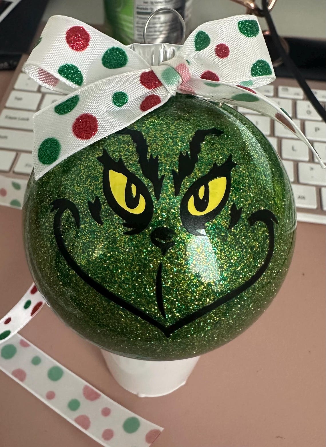 Grinch Face Ornaments 6pk - Etsy