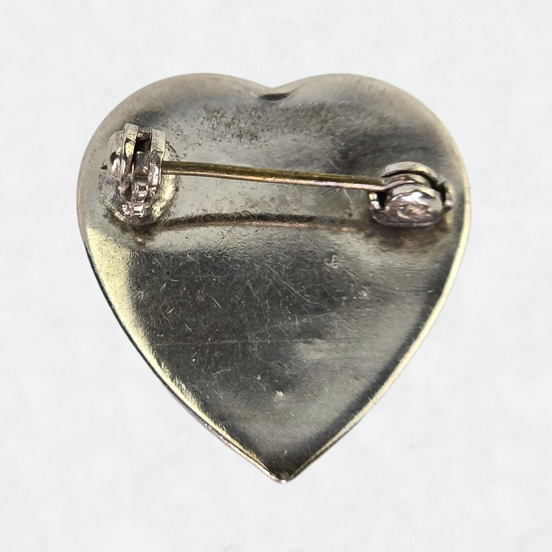Vintage Heart Brooch Art Deco Morpho Butterfly Wing Brooch Reverse ...