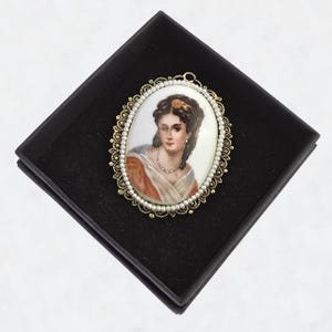 Vintage French Limoges Brooch Hand Painted Porcelain Lady Brooch ...