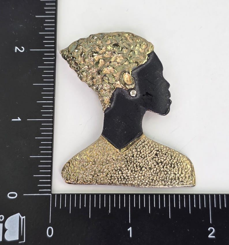 Vintage Rare Black Woman Brooch African American Pin Black Girl Brooch ...
