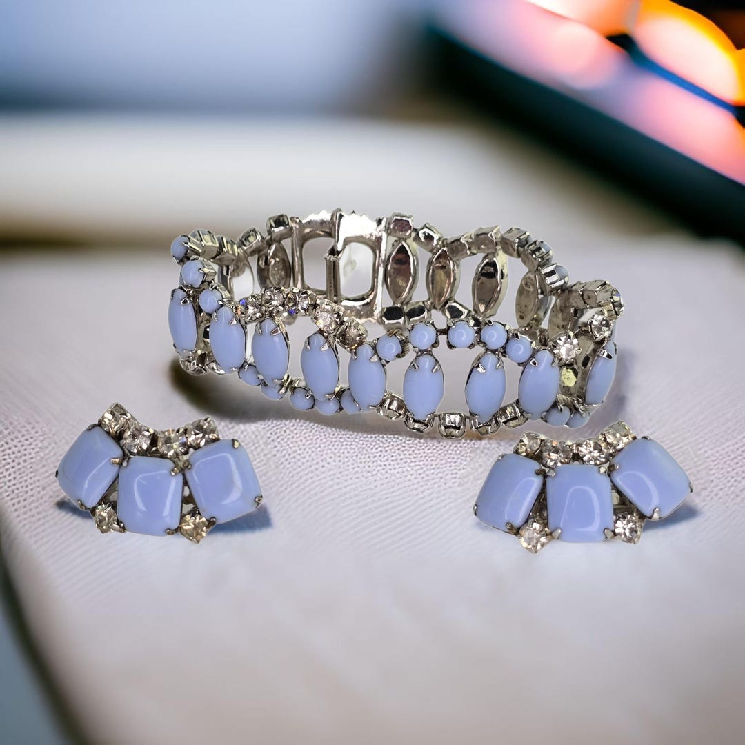 Vintage Gale Jewelry Set Signed Designer Bracelet and Earrings Vintage ...