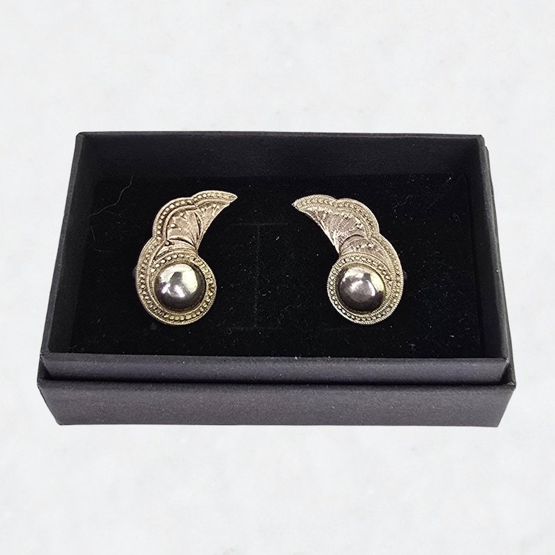Vintage Art Deco Sterling Silver Earrings Vintage Screwback Earrings ...