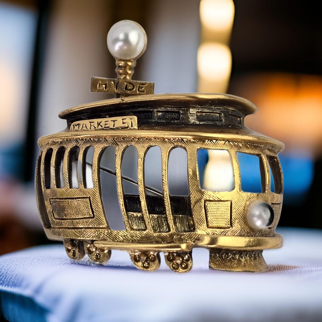 Vintage San Francisco Trolley Brooch 1950s Tortolani Market Street ...