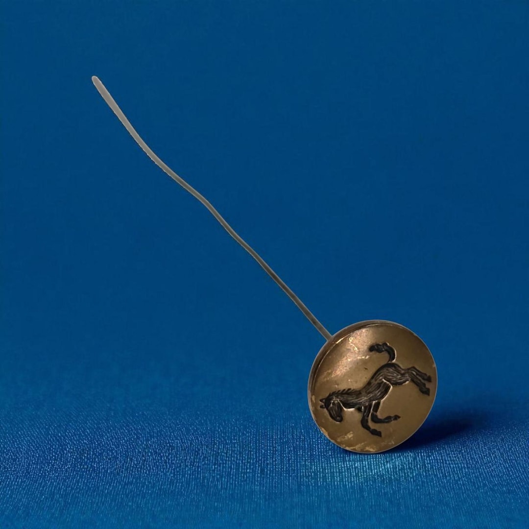 Antique Brass Galloping Horse Long Hat Pin Antique Unique Brass Horse ...