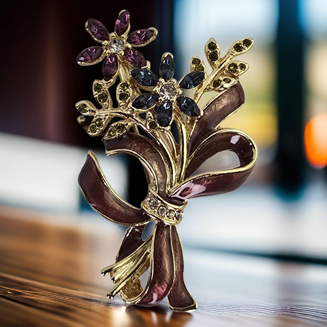 Vintage Monet Flower Brooch Vintage Floral Monet Brooch Signed ...