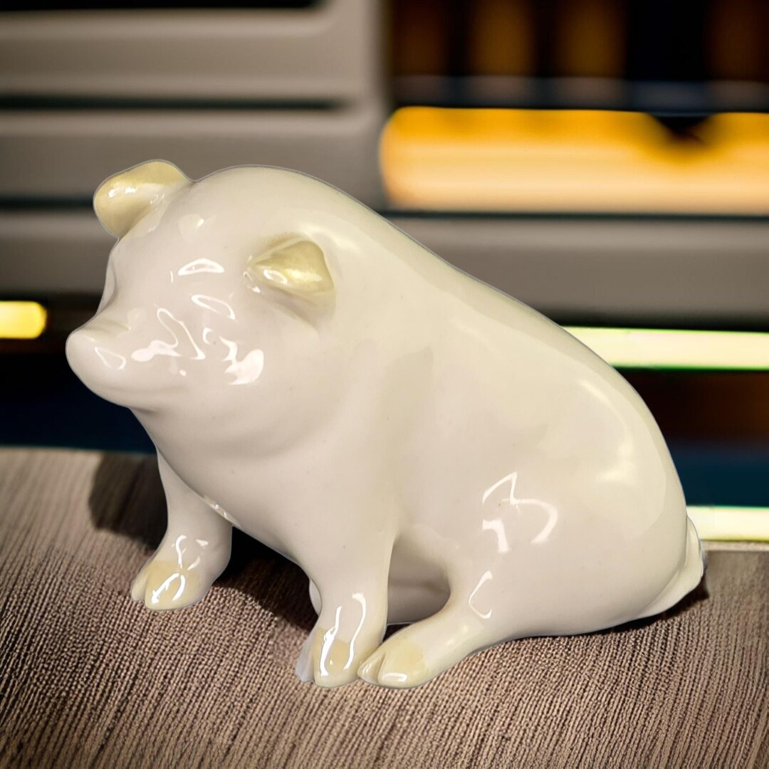 Vintage Belleek Pig Figurine Made in Ireland Belleek Animal Figurine ...
