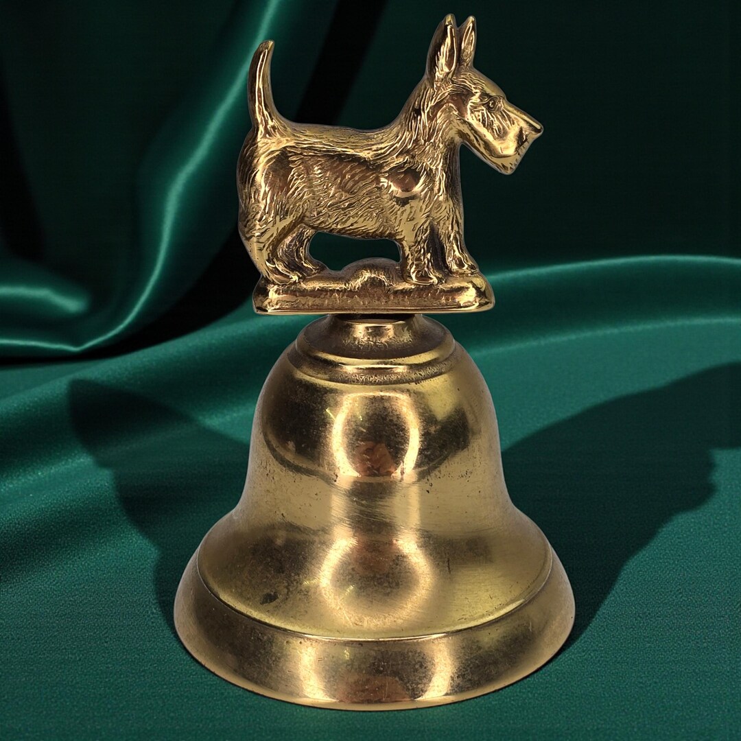Vintage Midcentury Brass Scottie Dog Scotty Scottish Terrier Bell Made ...