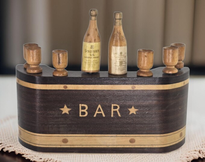 Vintage Midcentury Novelty Wood Bar Cocktail Picks Set Midcentury ...