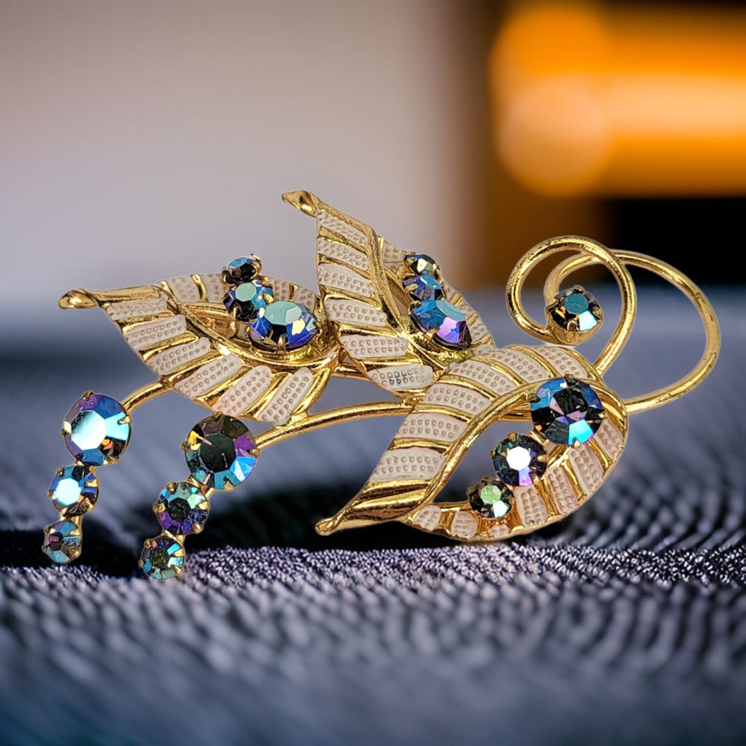 Vintage West Germany Brooch Aurora Borealis Vintage Brooch Midcentury ...