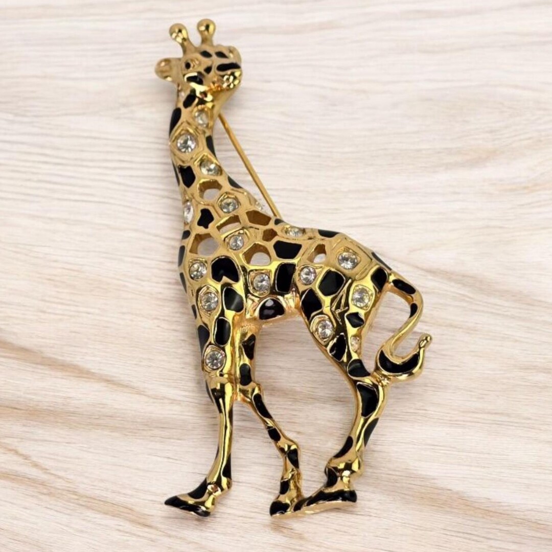 Vintage Swarovski Signed Giraffe Brooch Vintage Retired Swan Logo ...