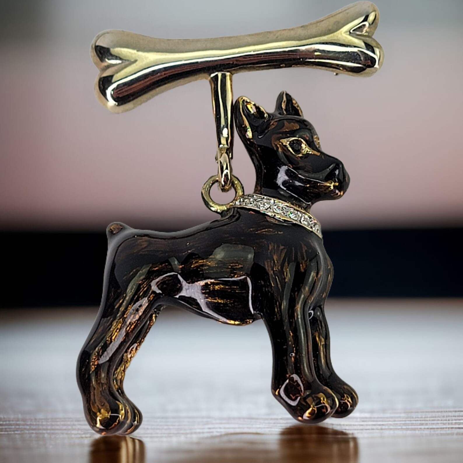Vintage Dog Brooch Doberman Dog Lover Gift Vintage Dog Pin Retro Puppy ...
