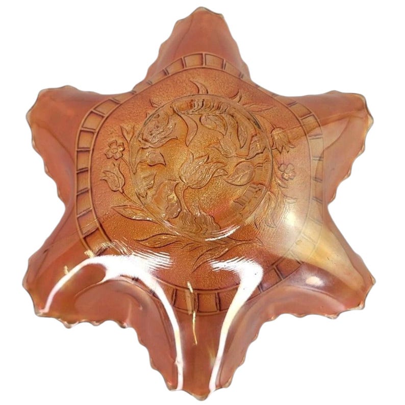 Antique Dugan Glass Marigold Carnival Glass Bowl Dugan Antique ...