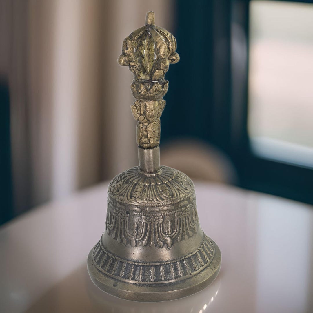 Vintage Brass Prayer Bell Tibetan Brass Bell Vintage Buddhist ...