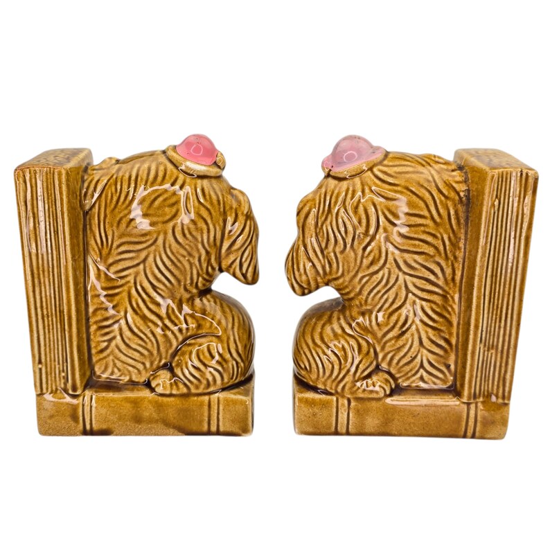 Vintage Big Eyed Puppy Dog Bookends Rare 1960s Kitschy Keane Style ...