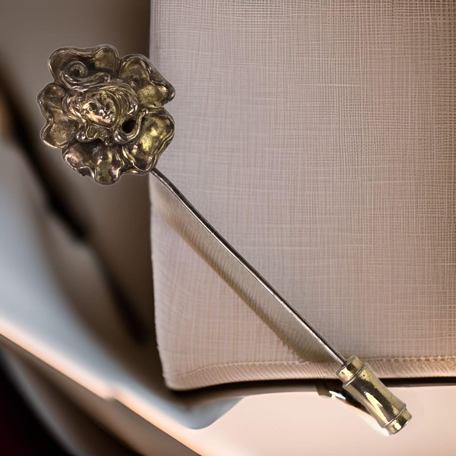 Antique Art Nouveau Stick Pin Woman Art Deco Stick Pin Antique Clover ...