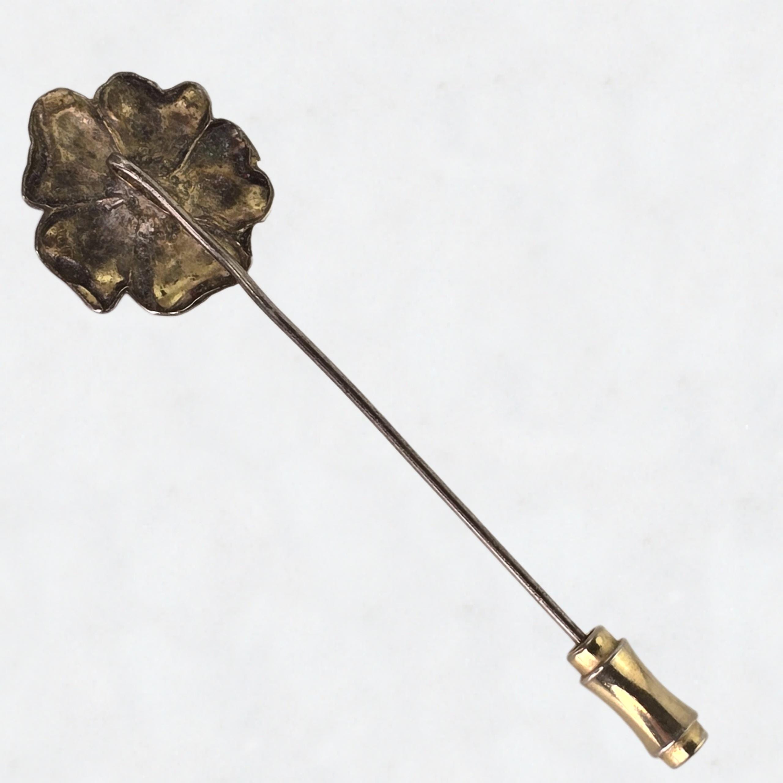 Antique Art Nouveau Stick Pin Woman Art Deco Stick Pin Antique Clover ...