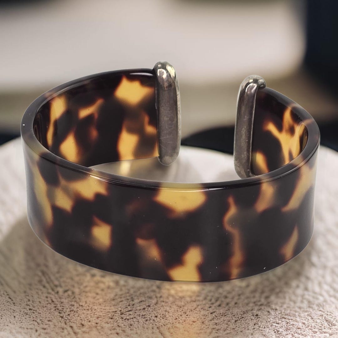 Vintage Faux Tortoise Shell Bracelet Vintage Small Tortoise Shell Cuff ...
