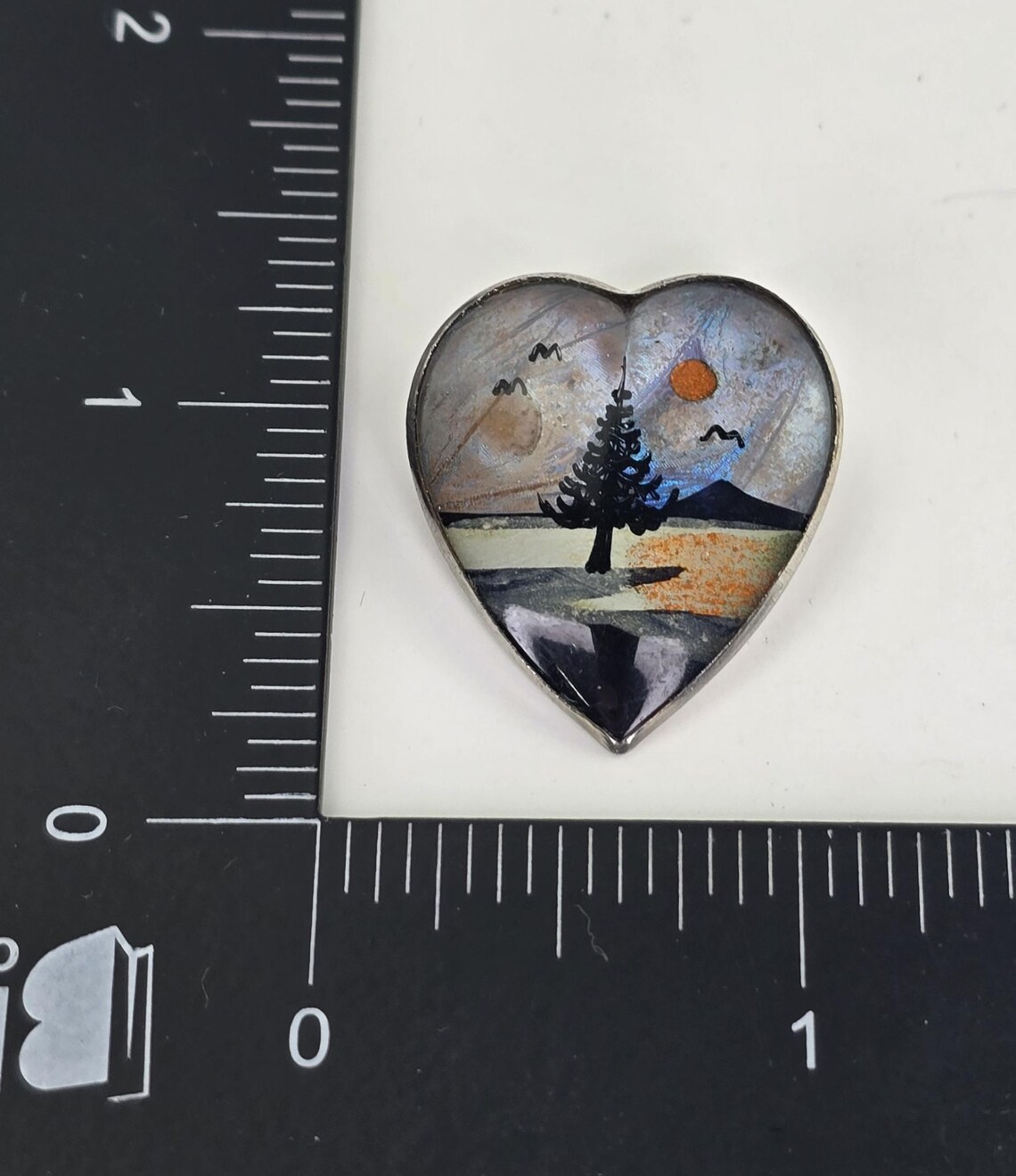 Vintage Heart Brooch Art Deco Morpho Butterfly Wing Brooch Reverse ...