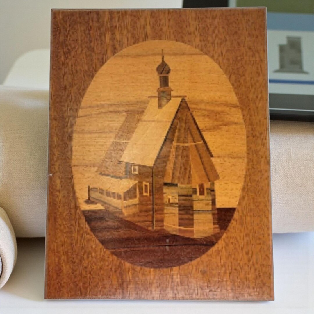 Vintage Unique Marquetry Panel Russian Nikolskaya Church in Suzdal ...
