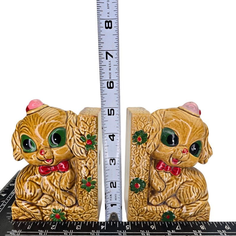 Vintage Big Eyed Puppy Dog Bookends Rare 1960s Kitschy Keane Style ...