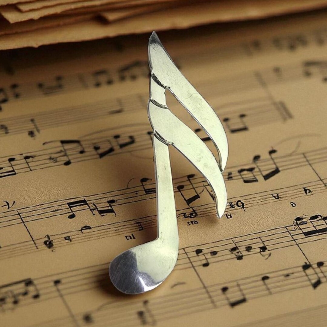 Vintage Taxco Signed 925 Music Note Brooch Sterling Silver Music Brooch ...