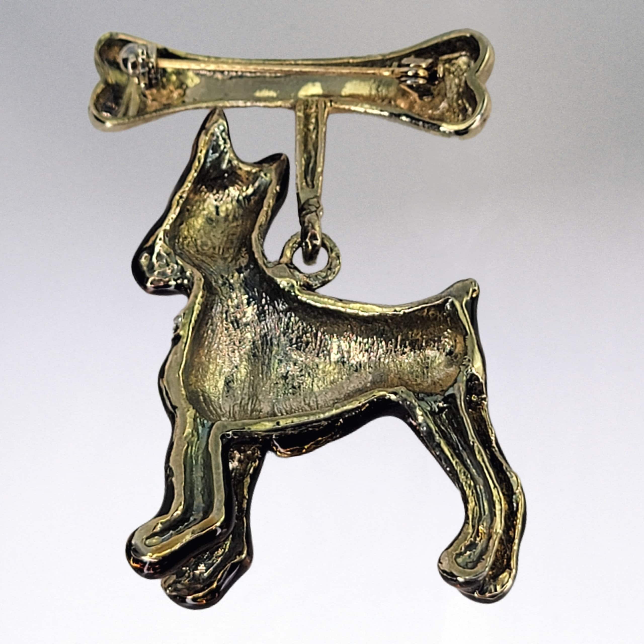 Vintage Dog Brooch Doberman Dog Lover Gift Vintage Dog Pin Retro Puppy ...
