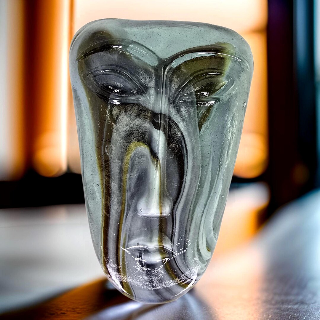 Vintage Jaramillo Bros Mexico Skydreamer Art Glass Mask Slag Glass ...