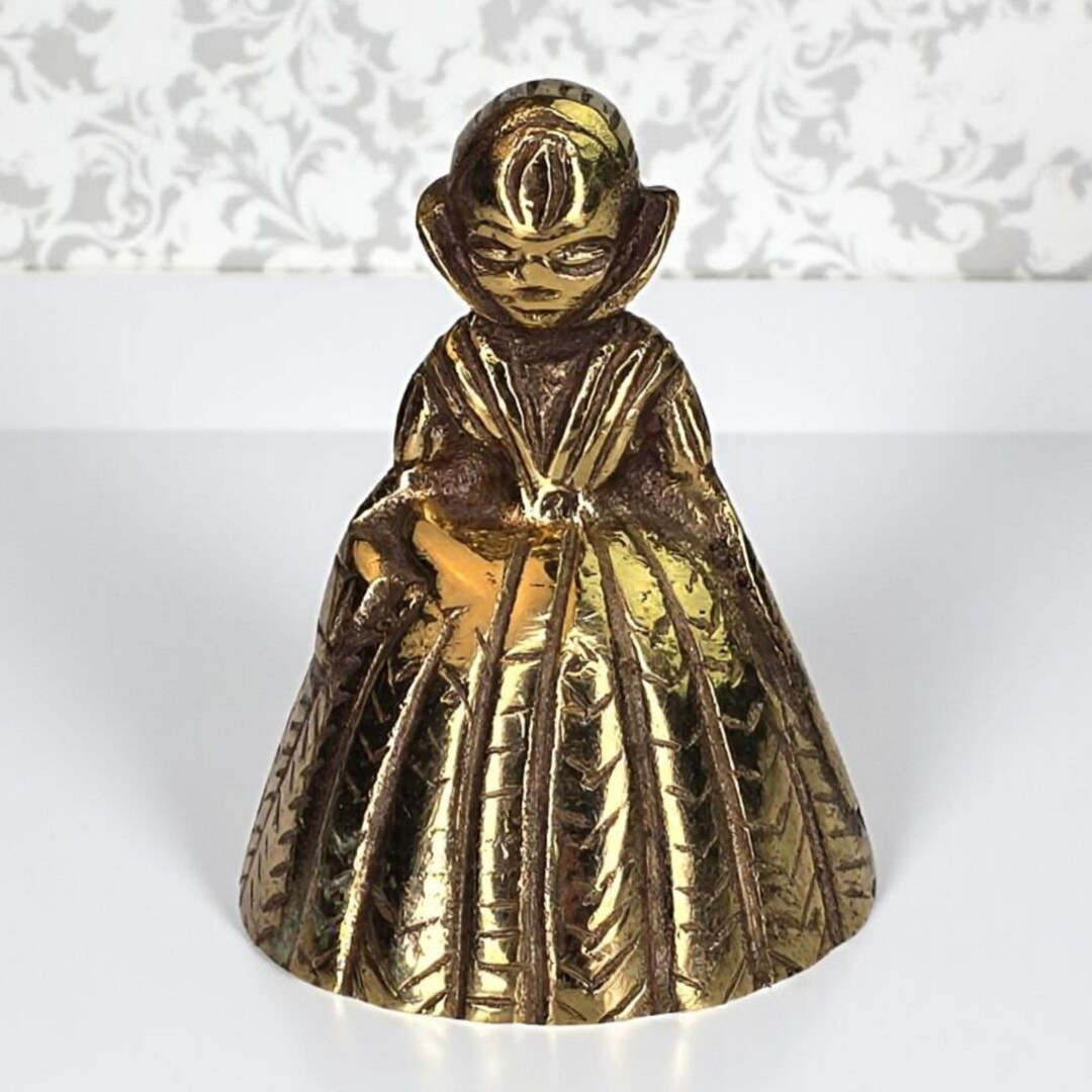 Vintage Victorian Hand Bell Solid Brass Little Girl Bell Victorian Lady ...