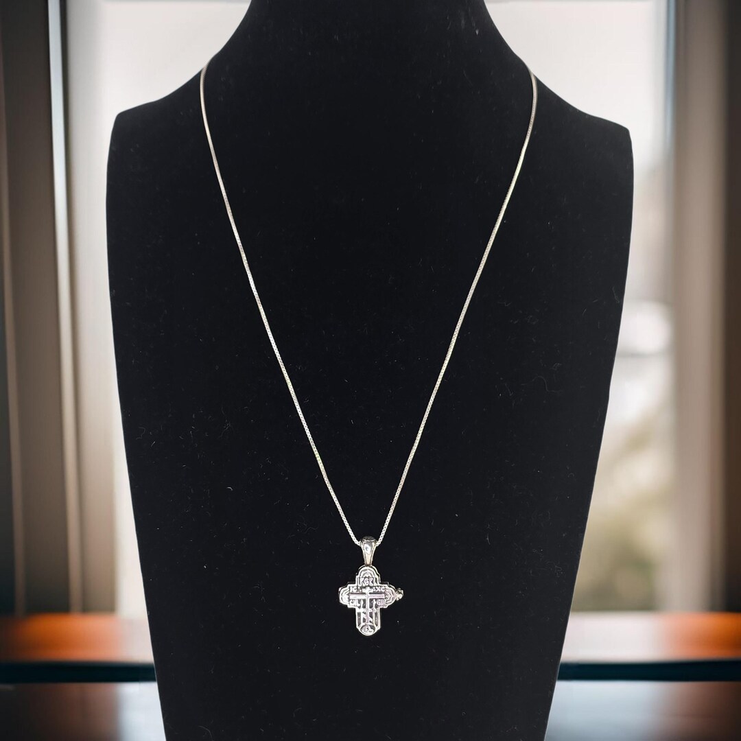 Vintage Signed Sterling Silver Cross Locket Necklace Vintage Unique ...