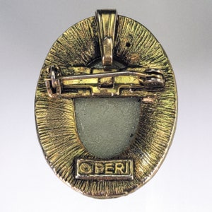 Vintage Cameo Brooch Midcentury Signed Peri Brooch Blue Gray Cameo Pin ...