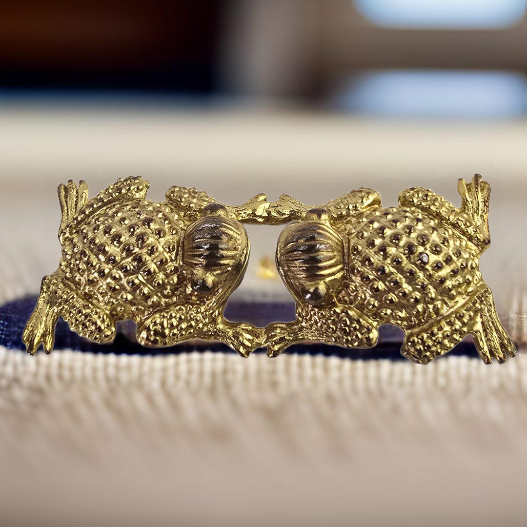 Vintage Frog Belt Buckle Gold Tone Hollywood Regency Belt Buckle ...