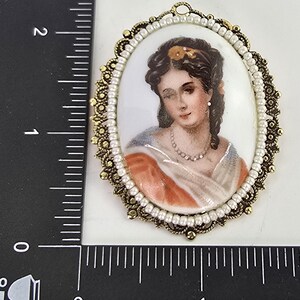 Vintage French Limoges Brooch Hand Painted Porcelain Lady Brooch ...