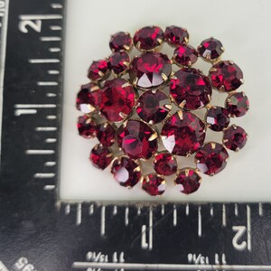 Vintage Ruby Red Brooch Bohemian Style Jewelry Retro Gold Tone Faux ...