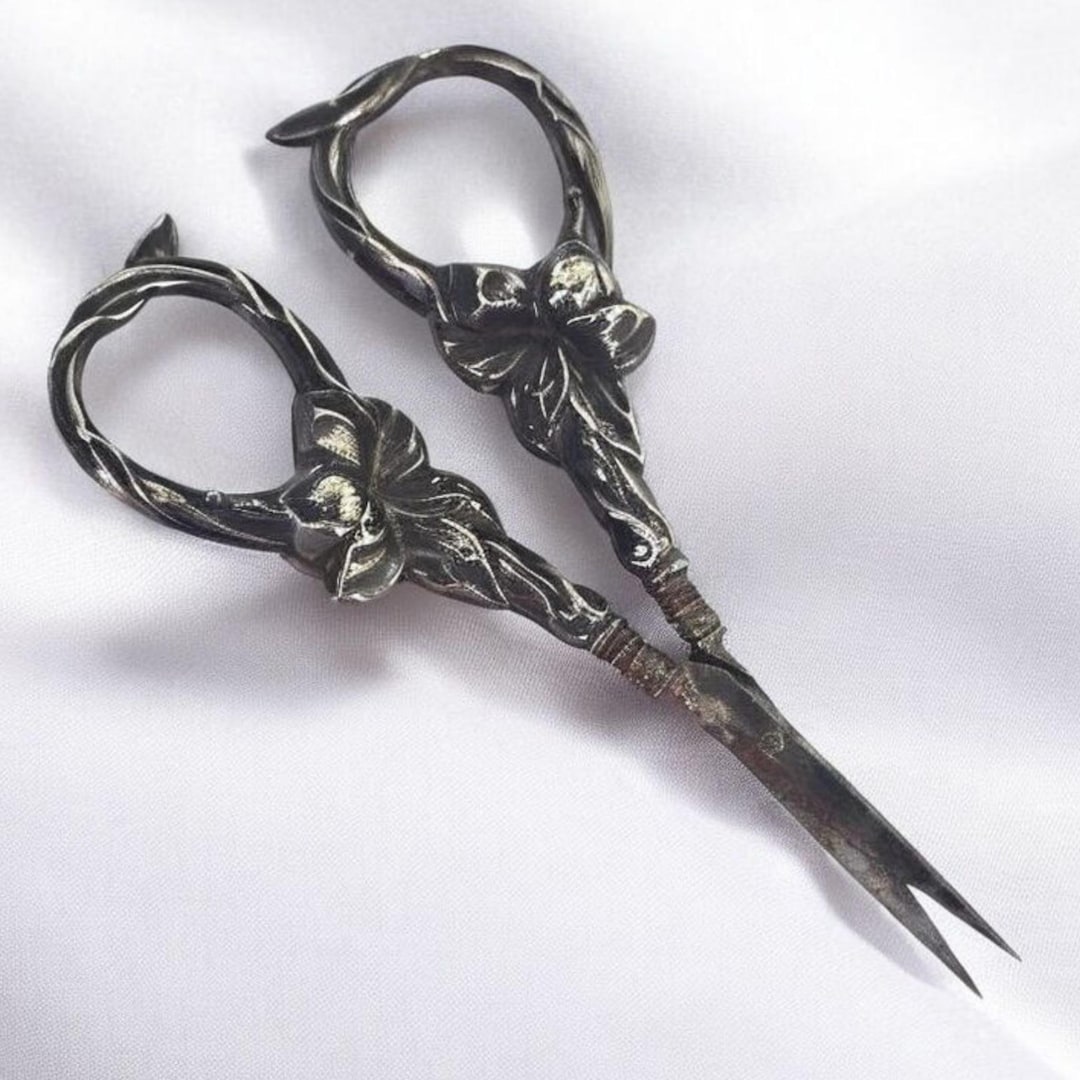 Antique Art Nouveau Sterling Silver Sewing Scissors Antique Victorian ...