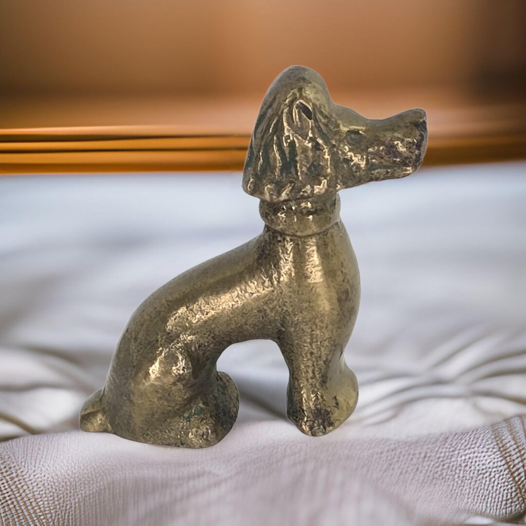 Vintage Miniature Brass Dog Vintage Brass Puppy Small Dog Vintage Brass ...