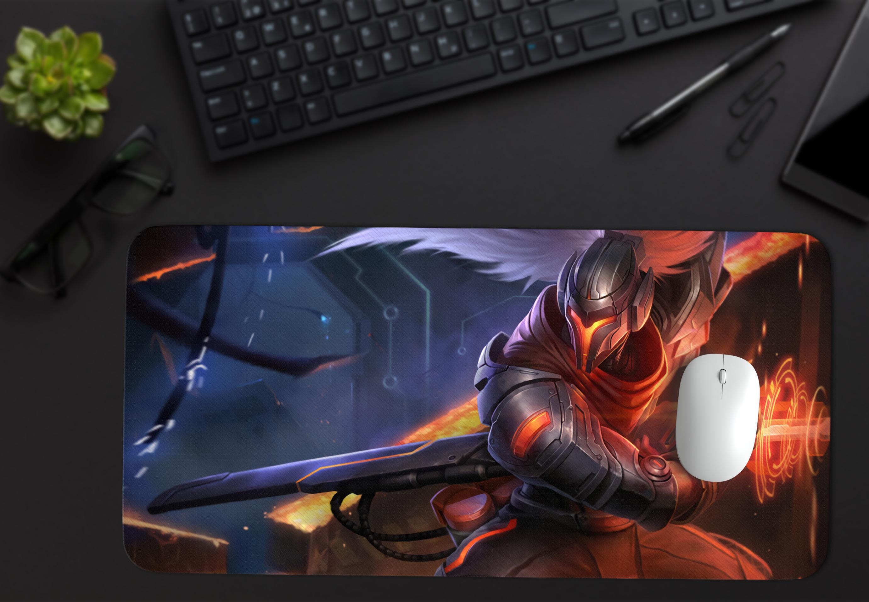 League of Legends Yasuo Mousepad, LOL Yasuo Sword Fan Art Large Custom ...