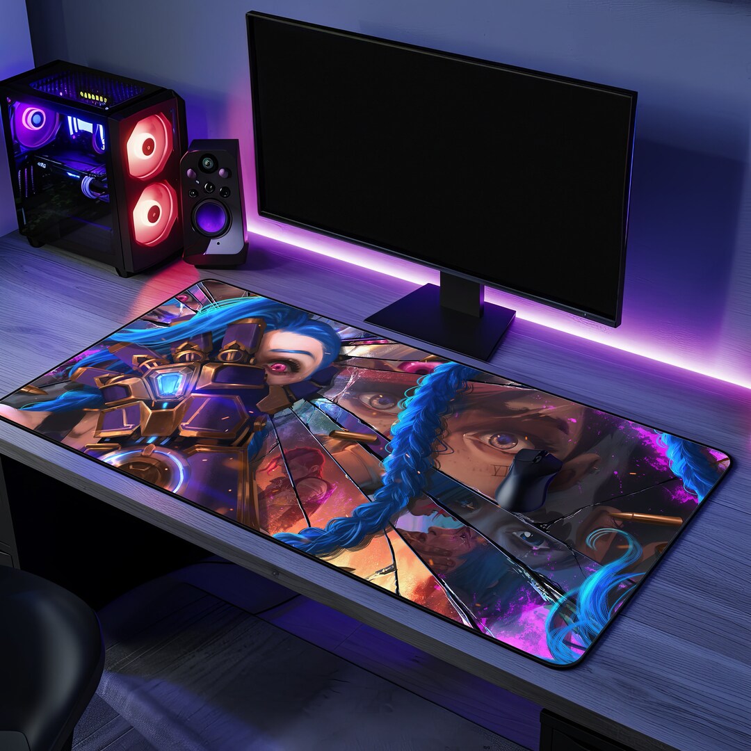 LOL Jinx Popular Series Big Desk Mat, XXL Unique Design Mouse Pad for ...