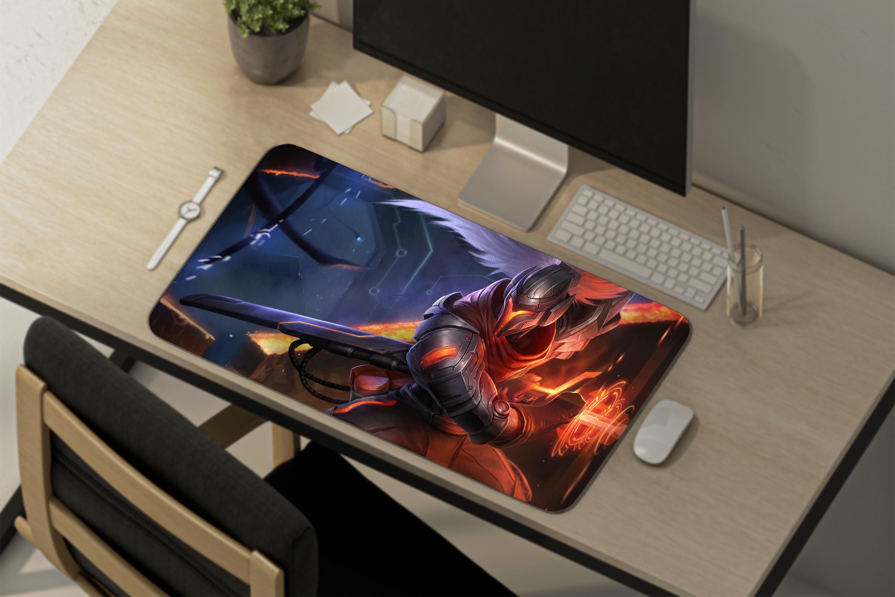 League of Legends Yasuo Mousepad, LOL Yasuo Sword Fan Art Large Custom ...