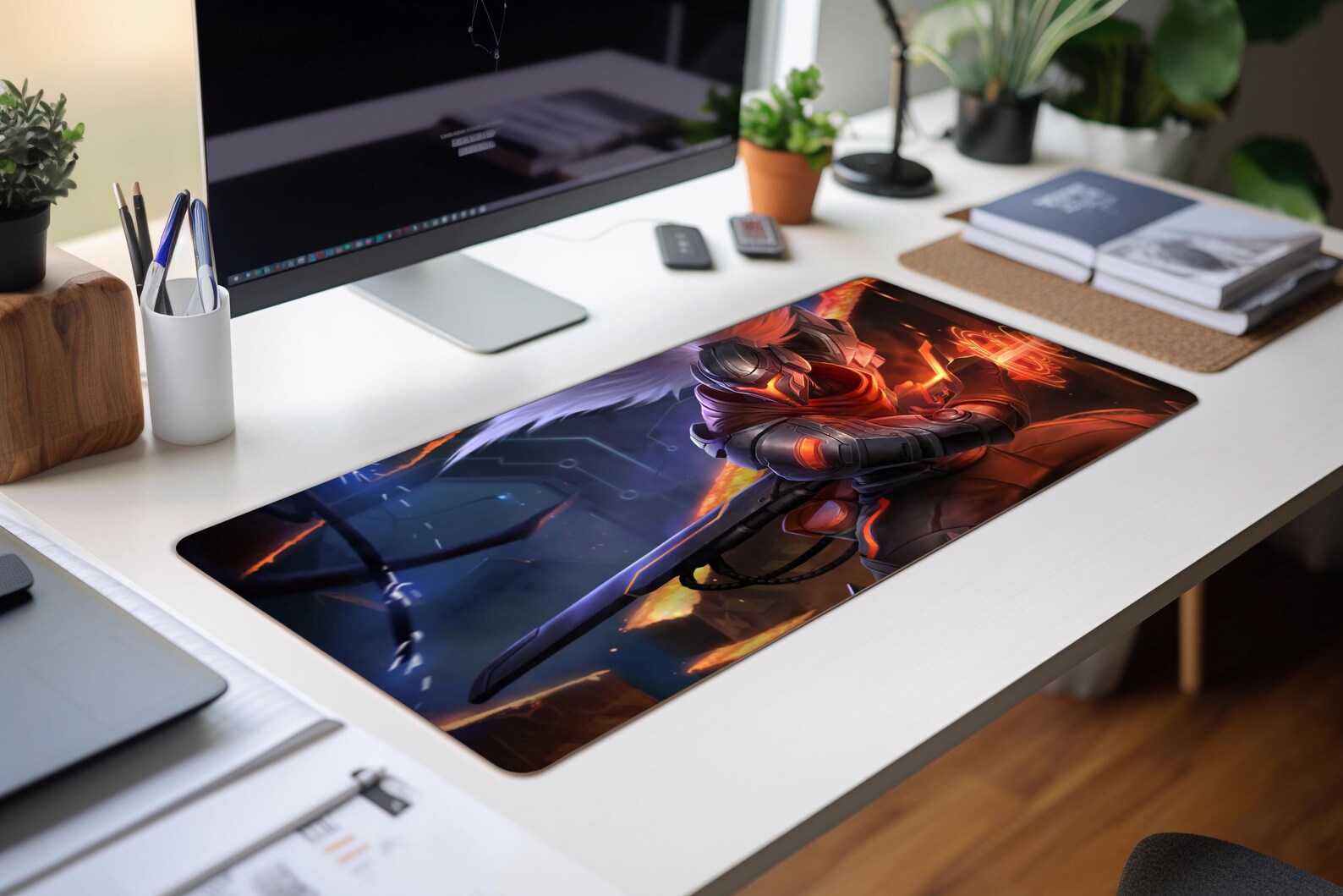 League of Legends Yasuo Mousepad, LOL Yasuo Sword Fan Art Large Custom ...