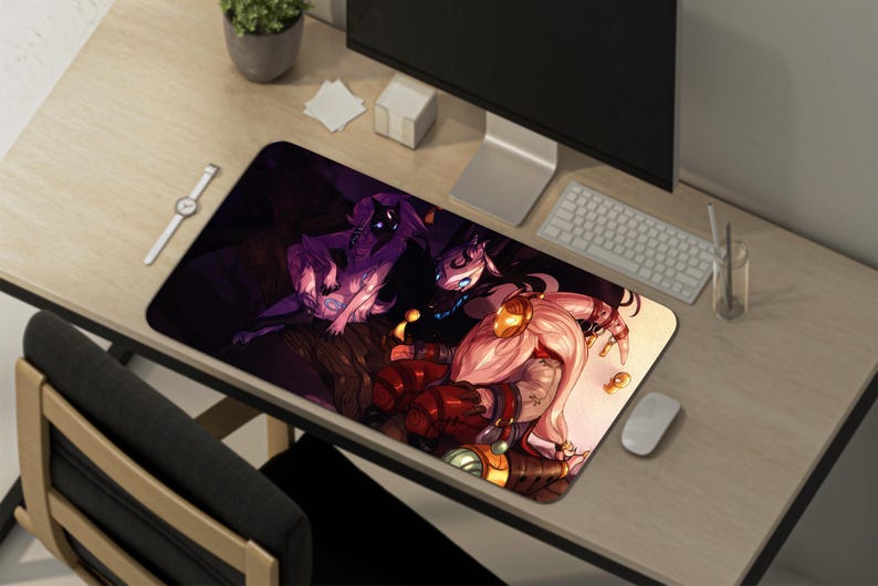 LOL Universe Kindred, Bard, Meeps Fan Art Custom Big Mousepad Gift for ...