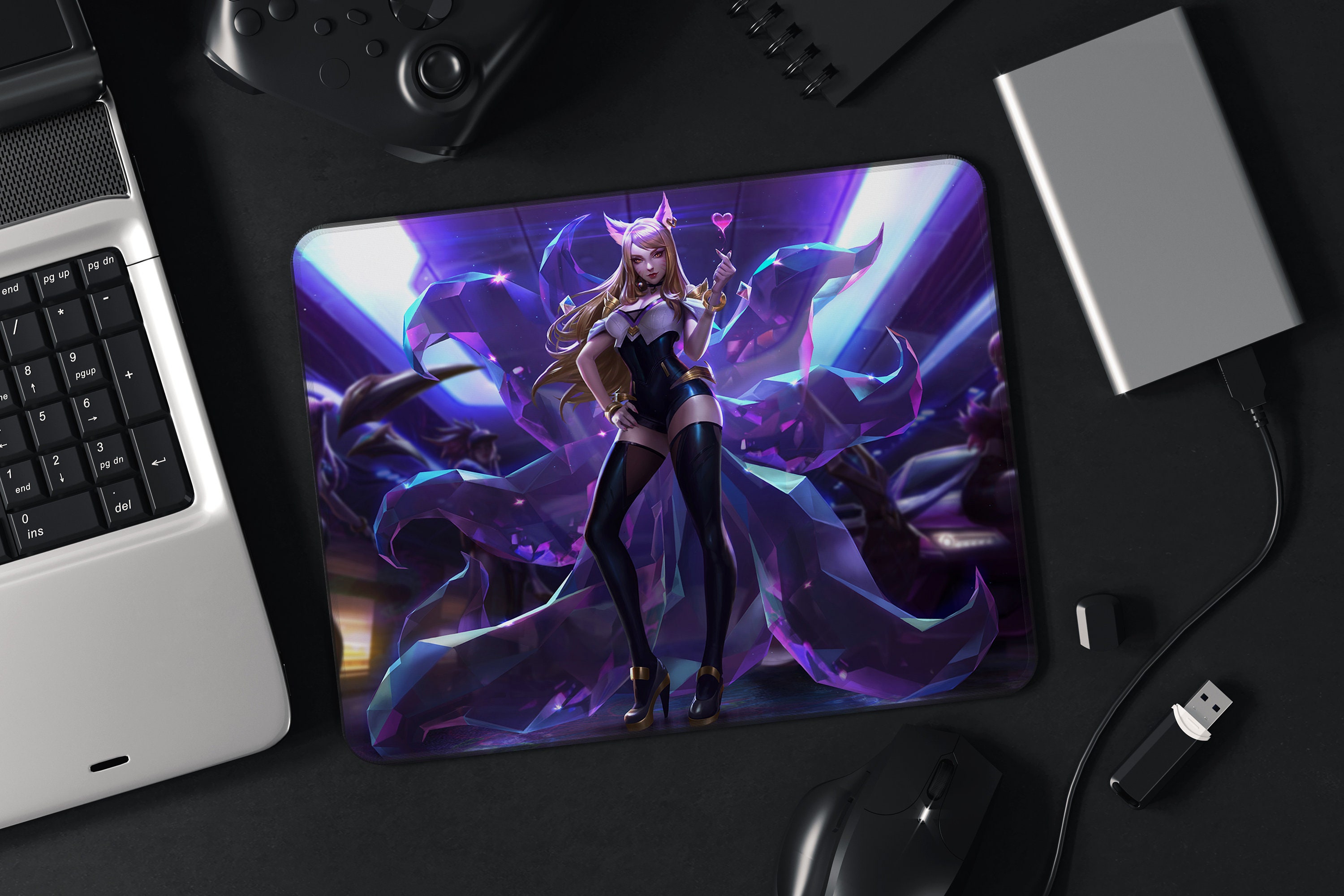 KDA Desk Mat, Ahri, Akali, Evelynn, Kai'sa, Large Gaming Mouse Pad, League of Legend Custom ...