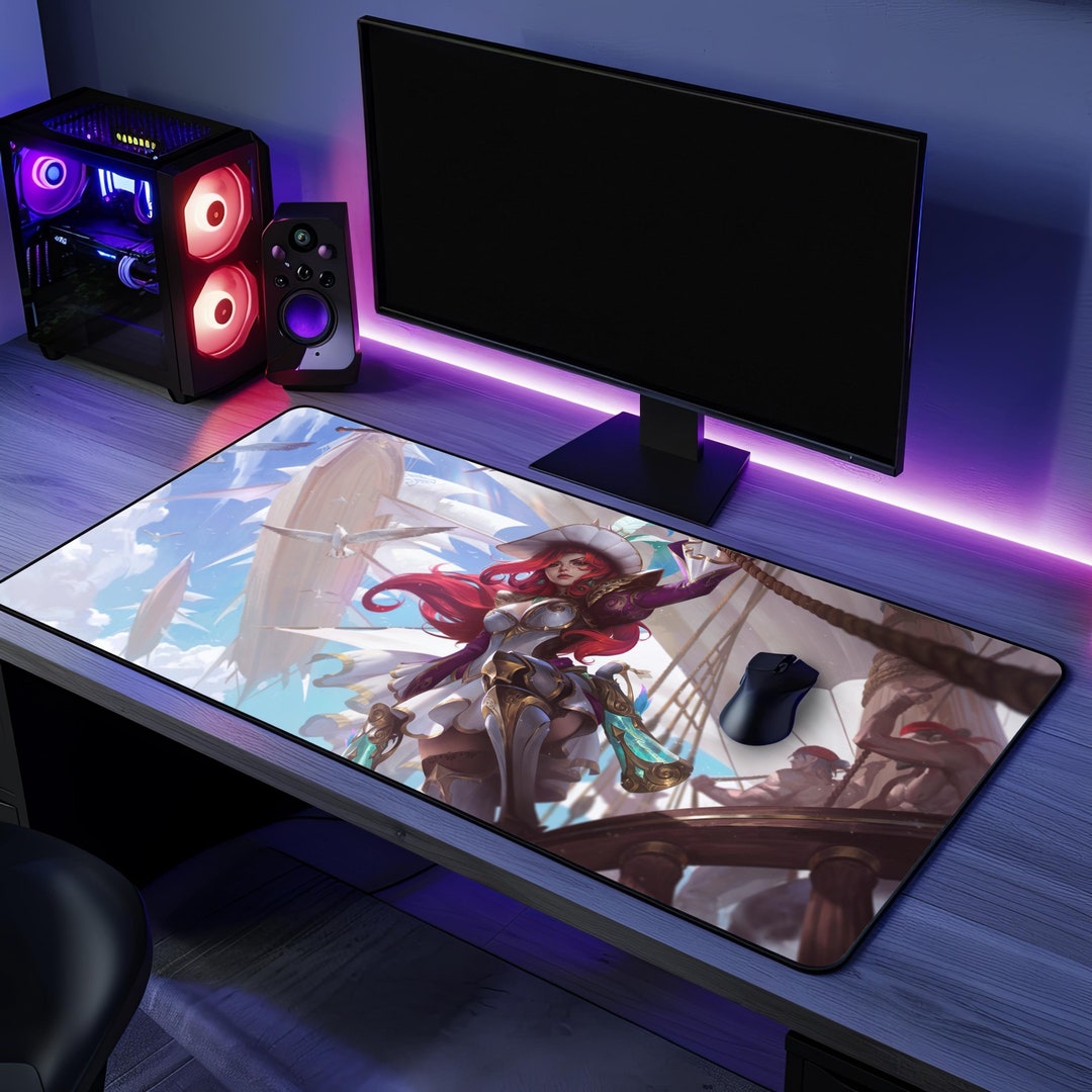 League of Legends Custom Ahri Mousepad, LOL KDA Fan Art Gaming Desk Mat ...
