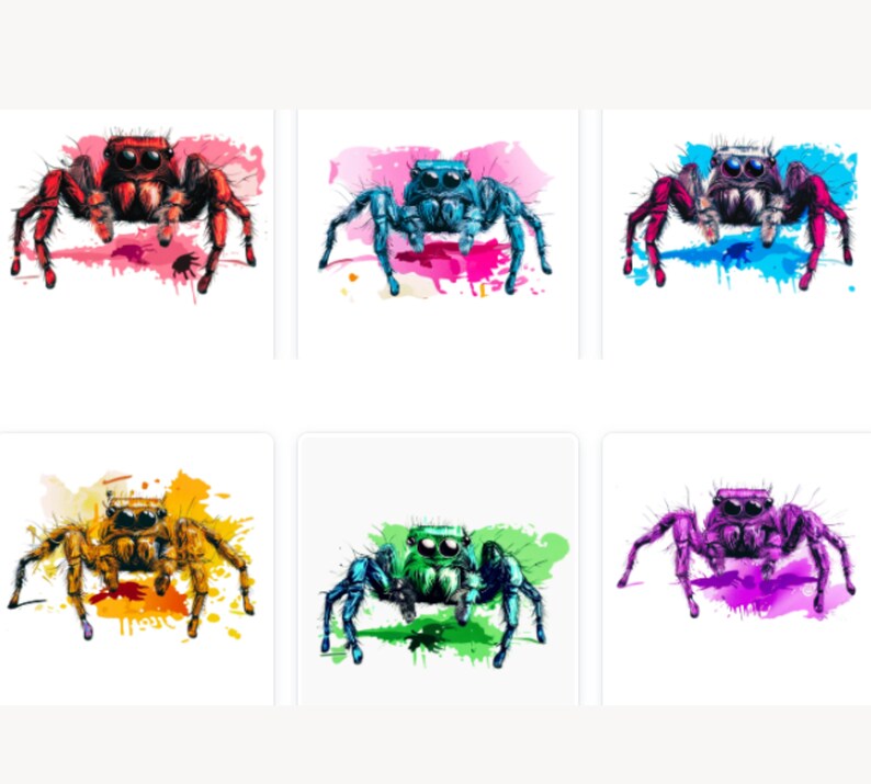 Watercolor Spider Clip Art Cute Bug Png Jumping Spider Clipart Spider ...