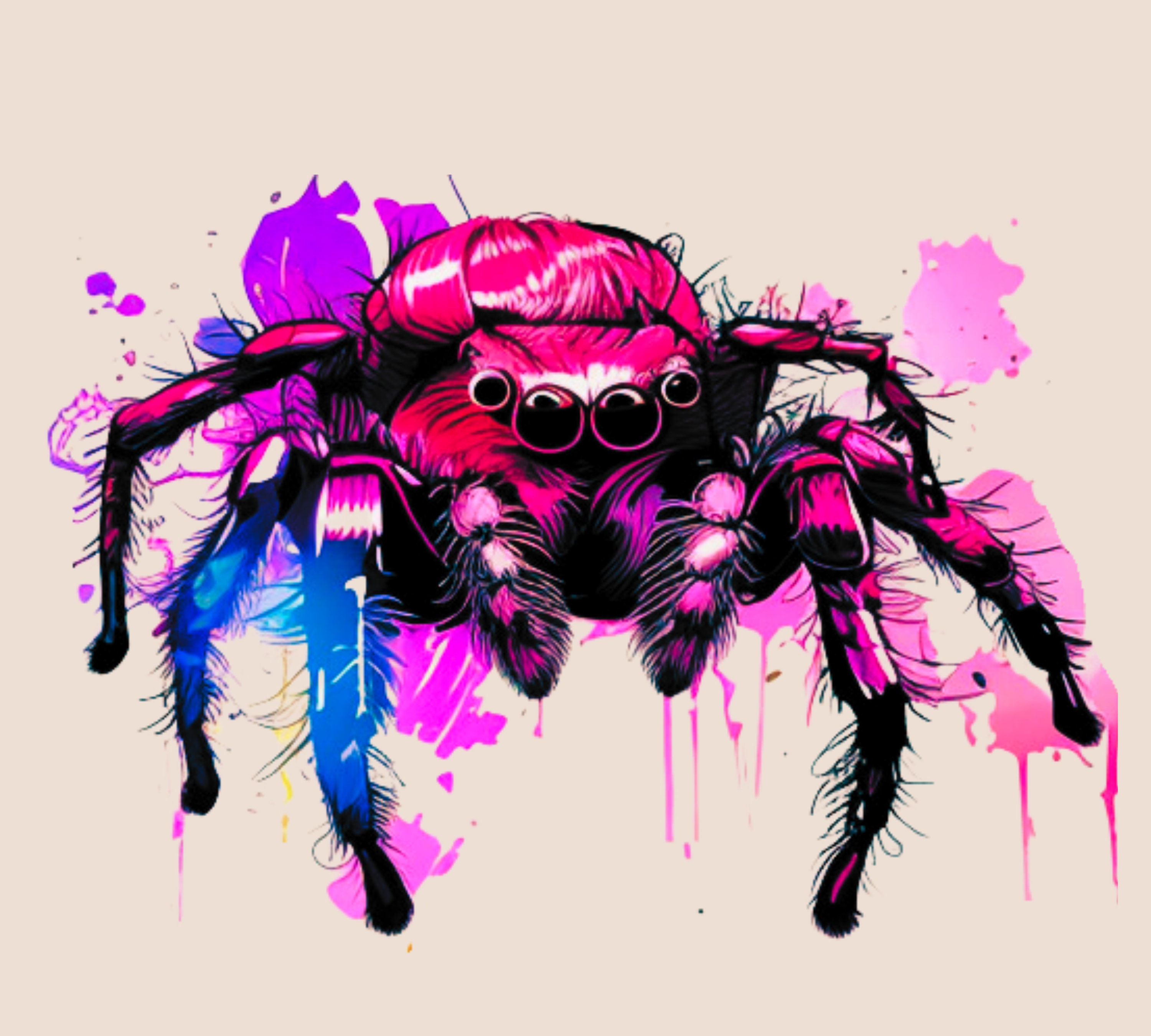 Watercolor Spider Clip Art Cute Bug Png Jumping Spider Clipart Spider ...