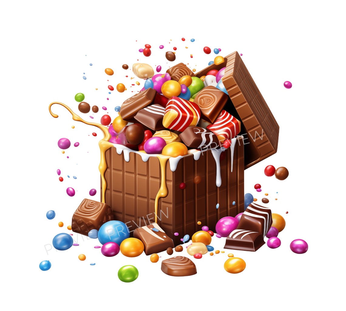 Valentines Day Clipart Sweets Clipart Chocolate Png Instant Download ...