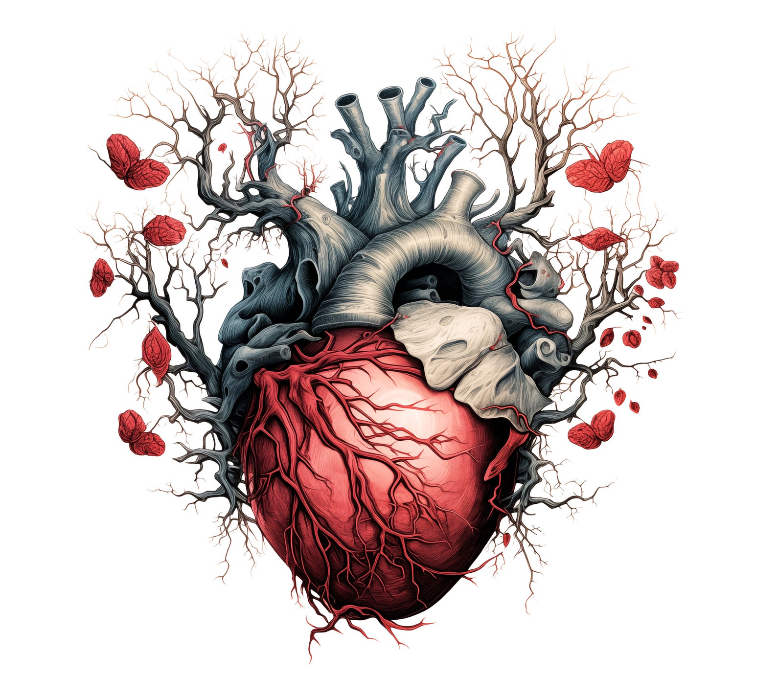 Gothic Human Heart | Anatomy Clipart | Heart Clip Art | Medical ...