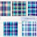 TARTAN Digital Paper Patterns in Teal, Blue, Purple & Tan, Commercial ...
