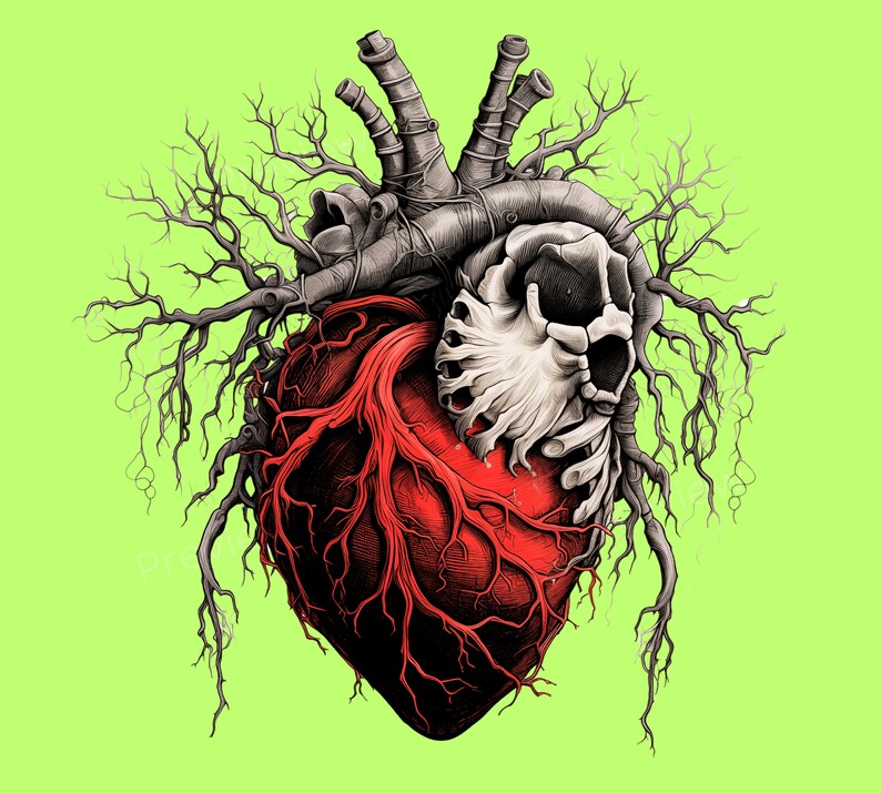 Gothic Human Heart | Anatomy Clipart | Heart Clip Art | Medical ...