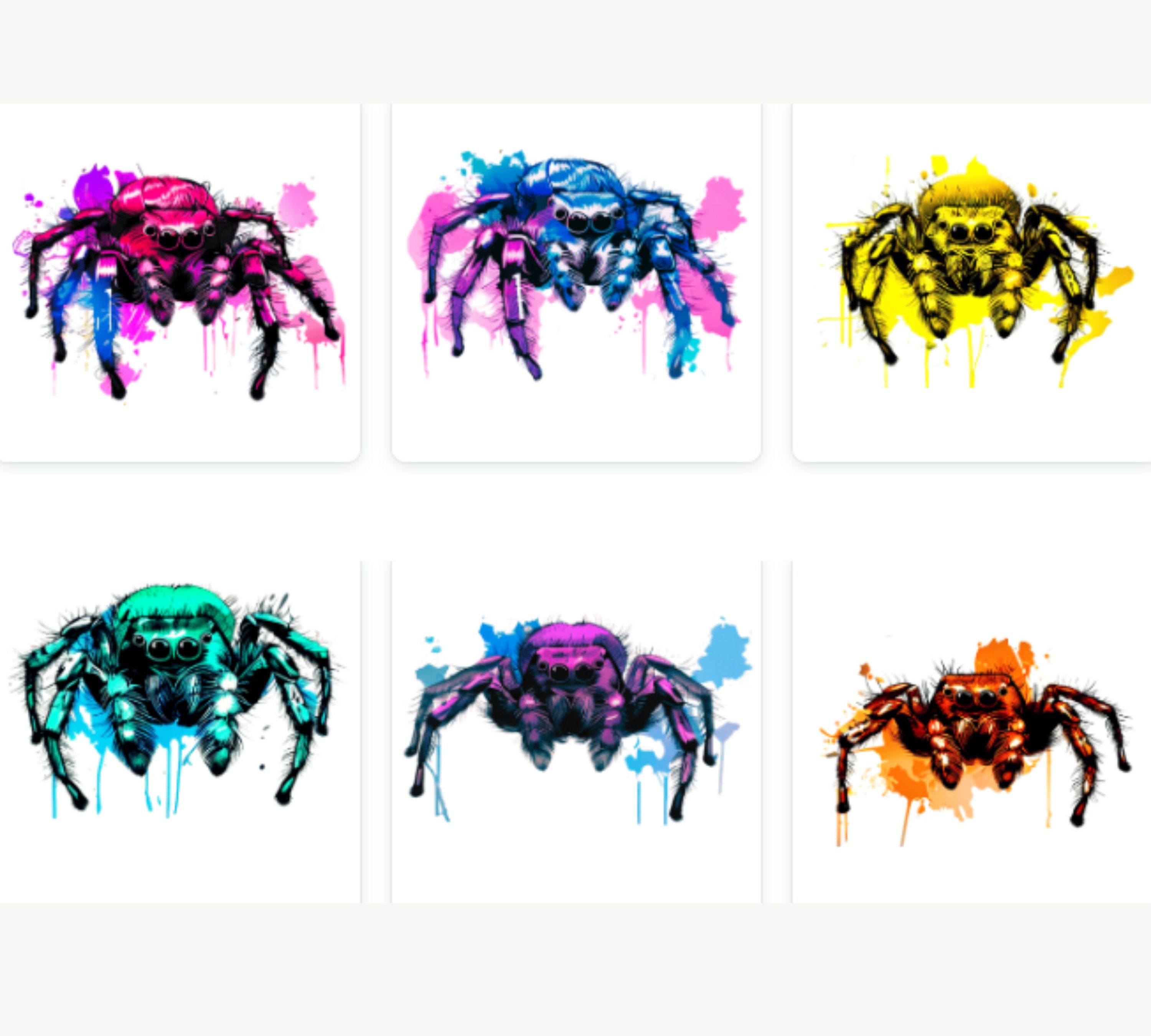 Watercolor Spider Clip Art Cute Bug Png Jumping Spider Clipart Spider ...